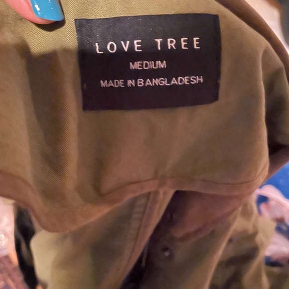 Love Tree | Jackets & Coats | Green Love Tree Militarycargo Jacket ...